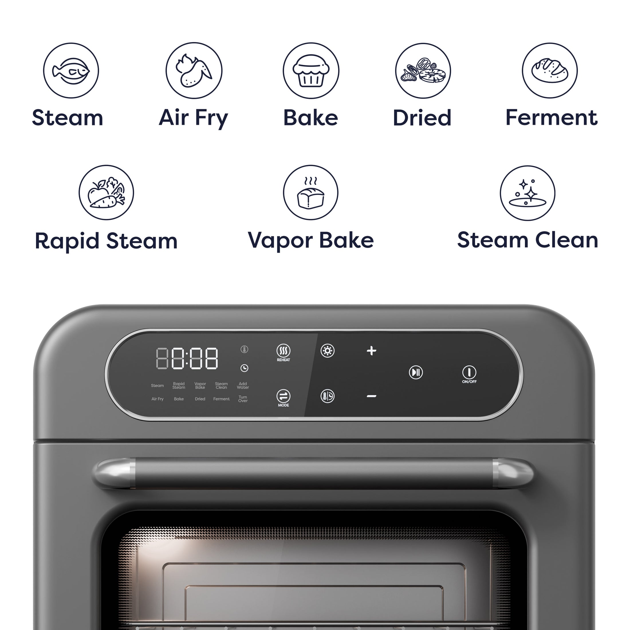 Gadgets 12.7QT Multifunctional Steam Air Fryer 1100W Countertop Oven,